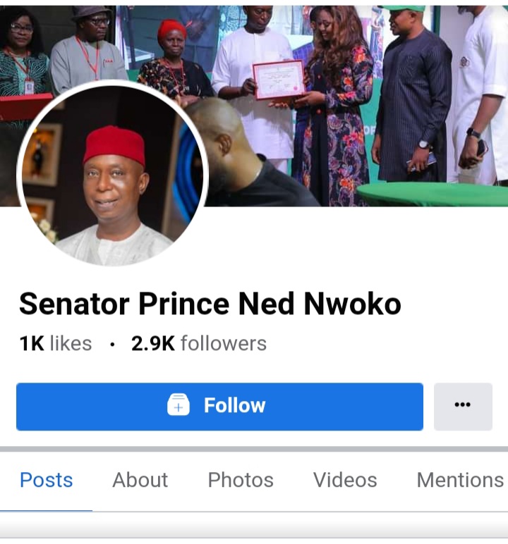 Important Notice: Official facebook page of senator-elect Prince Ned Nwoko