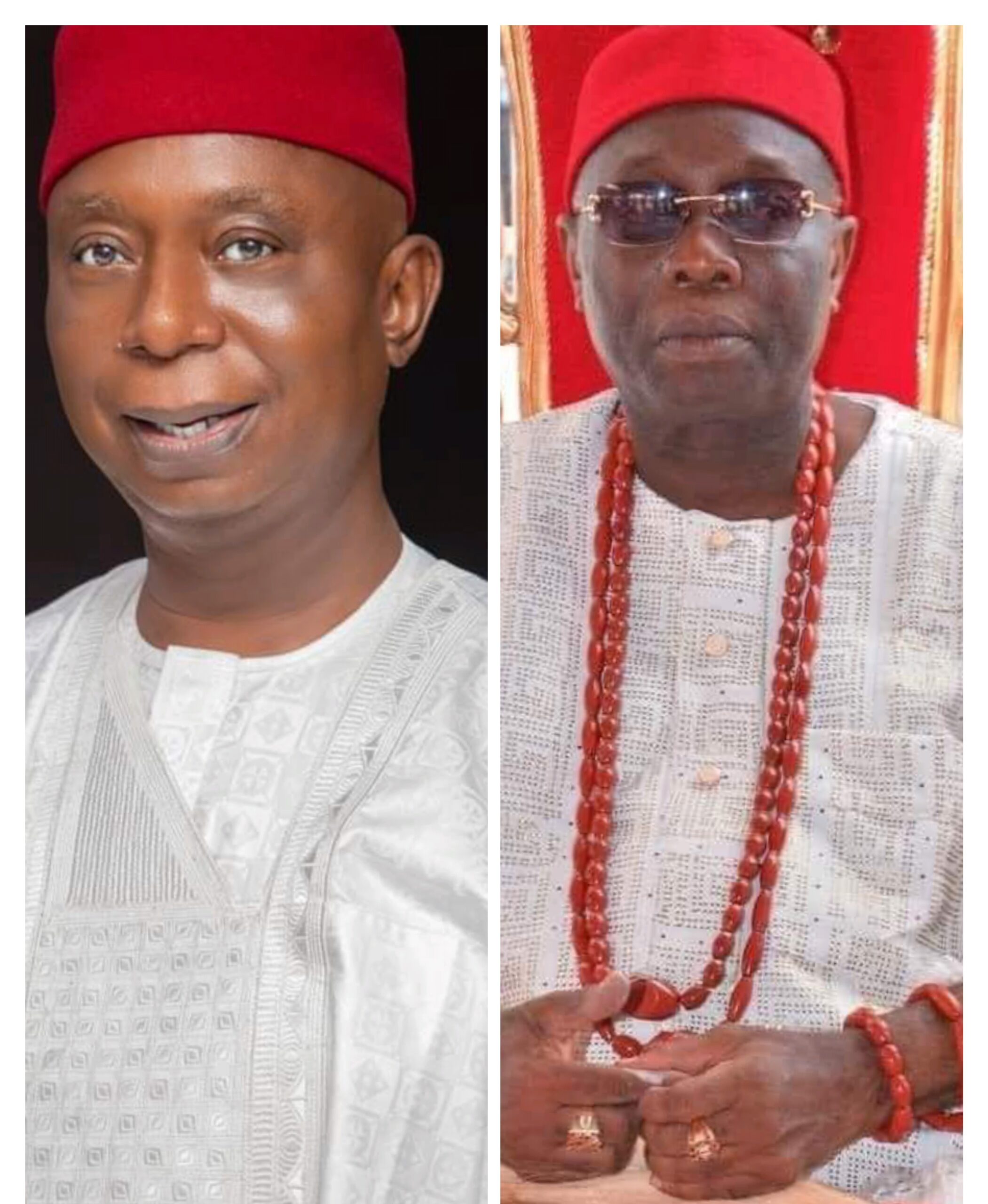 Senator Ned Nwoko congratulates Obi (Prof) Epiphany Azinge on his ...