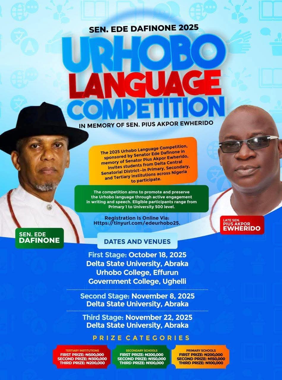 Senator Dafinone Set to Sponsor Urhobo Language Competition in Honour ...