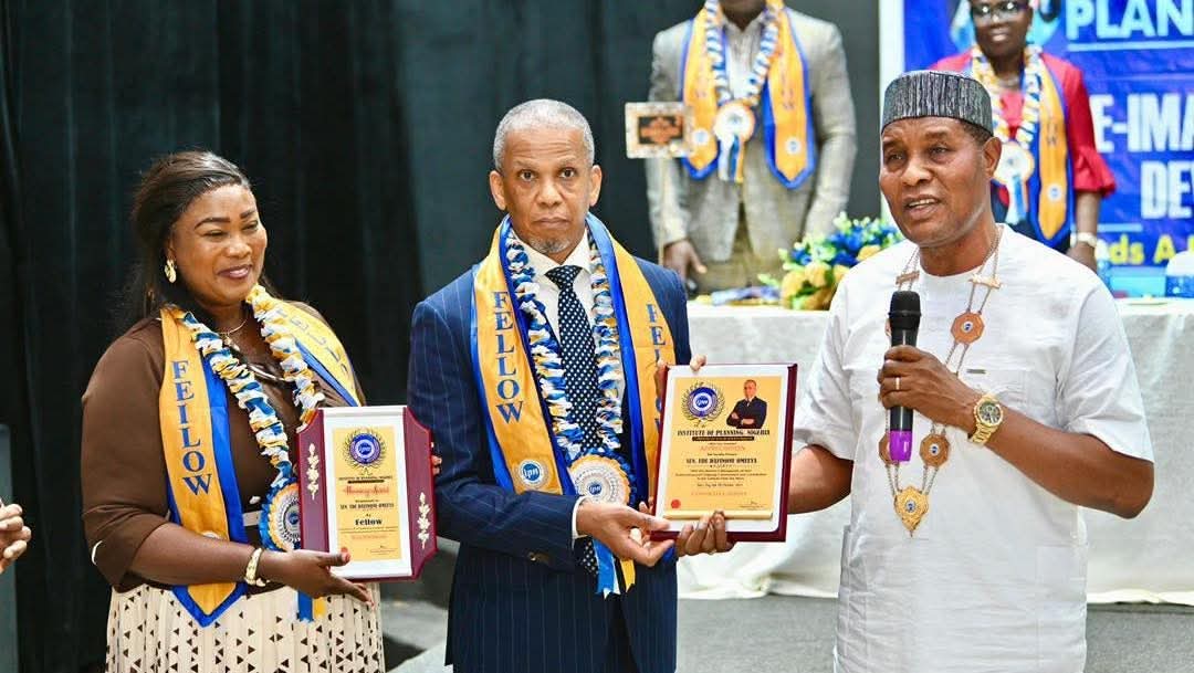 Senator Ede Dafinone Receives Fellowship from Institute of Planning Nigeria